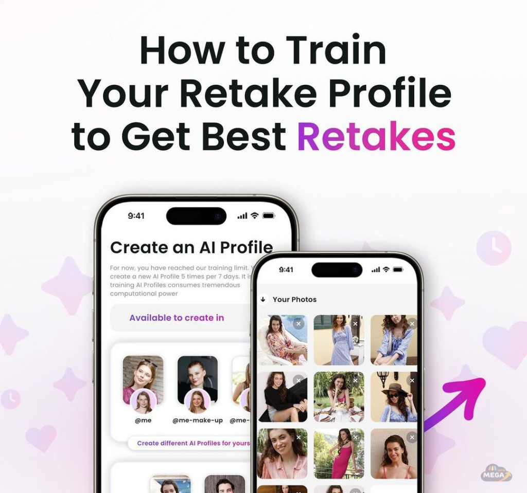برنامج تعديل الصور بالذكاء الاصطناعى Retake AI: Face & Photo Editor – ميجا أب
